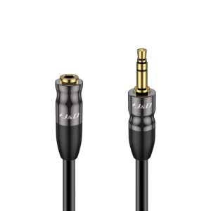 j&d 3.5mm aux audio extension cable, copper shell 3.5mm 1/8 inch stereo jack male to female auxiliary stereo audio cable 3.5mm trs male to trs 3.5mm female stereo audio adapter cable, 6 feet