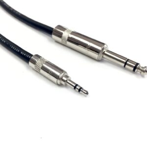 15 Foot Pro Audio 1/4 inch (6.35mm) TRS to 1/8 inch (3.5mm) TRS Balanced Cable by Custom Cable Connection