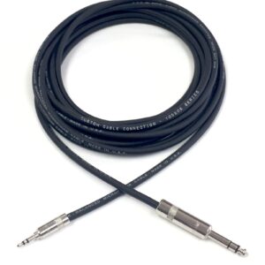 15 Foot Pro Audio 1/4 inch (6.35mm) TRS to 1/8 inch (3.5mm) TRS Balanced Cable by Custom Cable Connection