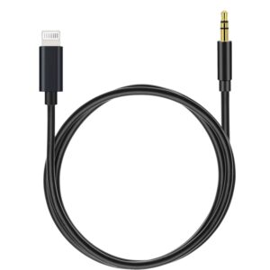 (apple mfi certified) iphone aux cord for iphone,lightning to 1/8 inch audio cable,3.3ft, headphone jack adapter male aux stereo audio cable compatible for iphone 14/13/12/11/xr/x/8/7 (black)