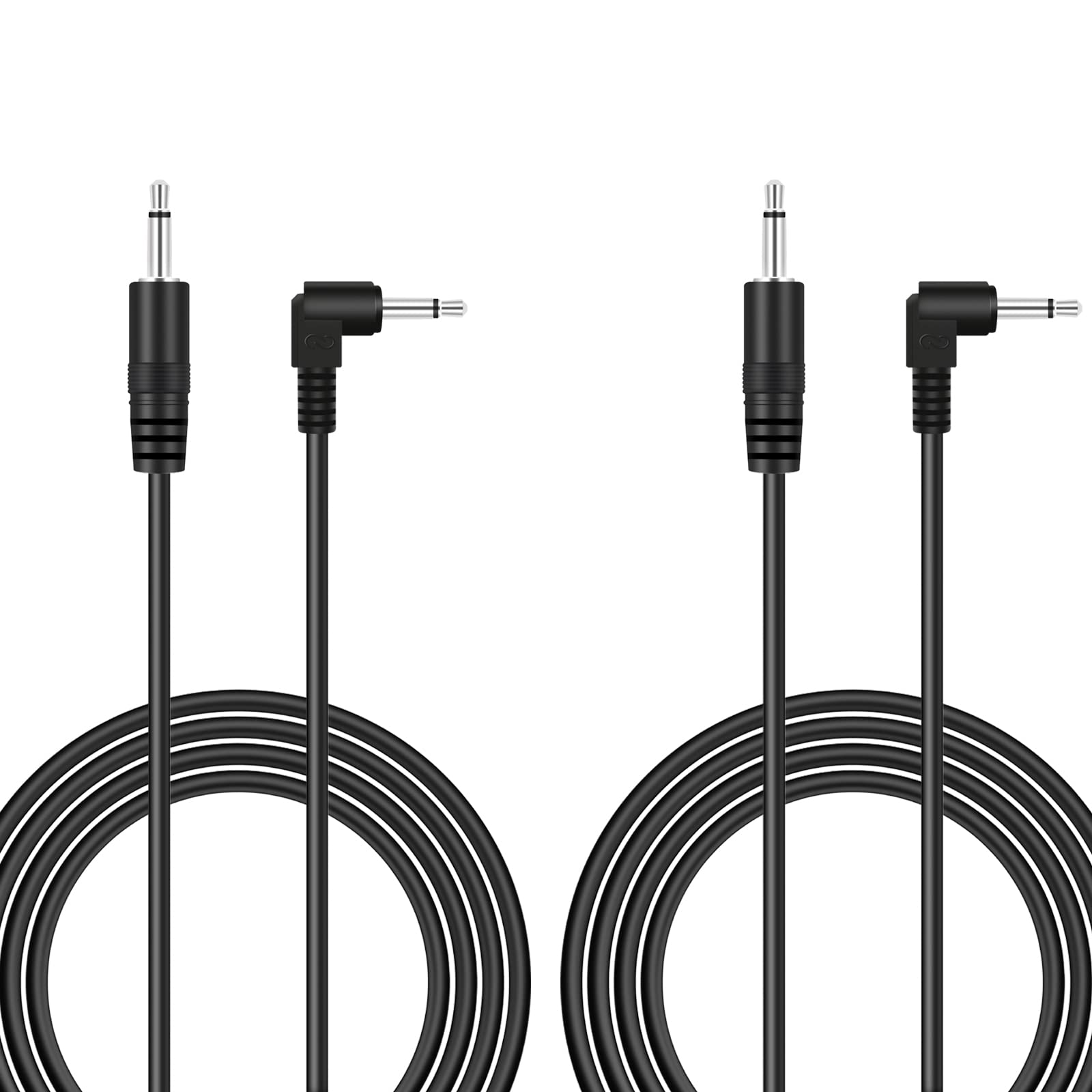 Bolvek 2 Pack 6ft 3.5mm 1/8" Male TS Mono Plug to 90 Degree Right Angle 3.5mm Male Mono Jack Audio Cable