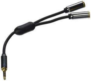 monoprice 6-inch 3.5mm stereo splitter for mobile - retail packaging