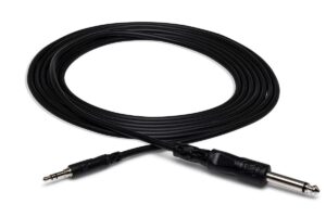 wikoss hosa stereo 3.5mm male trs to 1/4in male ts mono interconnect patch cable 10 ft