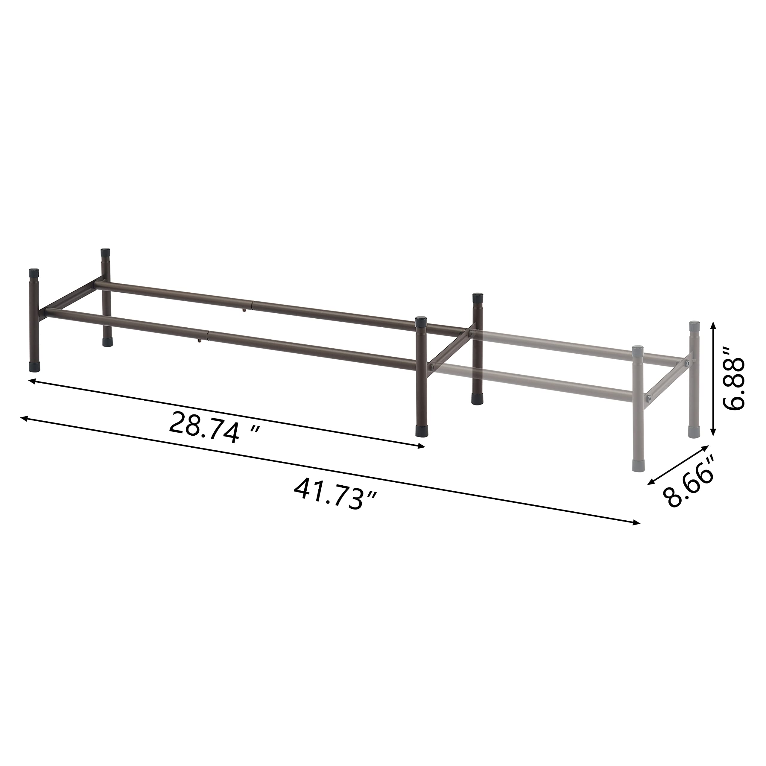 Tajsoon Expandable Shoe Rack Organizer, 1 Tier Adjustable & Stackable Shoe Shelf, Metal Iron Shoe Storage Organizer for Closet Bedroom Entryway, Bronze