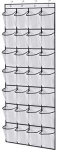 misslo 28 large pockets over the door shoe rack hanging shoe organizer for closet door shoe storage holder mesh hanger, white