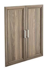 closetmaid suitesymphony wood closet set, add on accessory shaker style, for storage, clothes, units, natural gray/satin nickel, 25" door pair