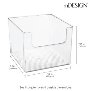 mDesign Modern Plastic Open Front Dip Storage Organizer Bin Basket for Bathroom Organization - Vanity Shelf, Cubby, Cabinet, and Closet Organizing Decor - Ligne Collection - 8 Pack - Clear