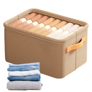 smart folding storage box, cotton and linen folding storage bins with handle, large capacity storage bins closet organizer system, space saving shelf organizer shelves storage basket for home