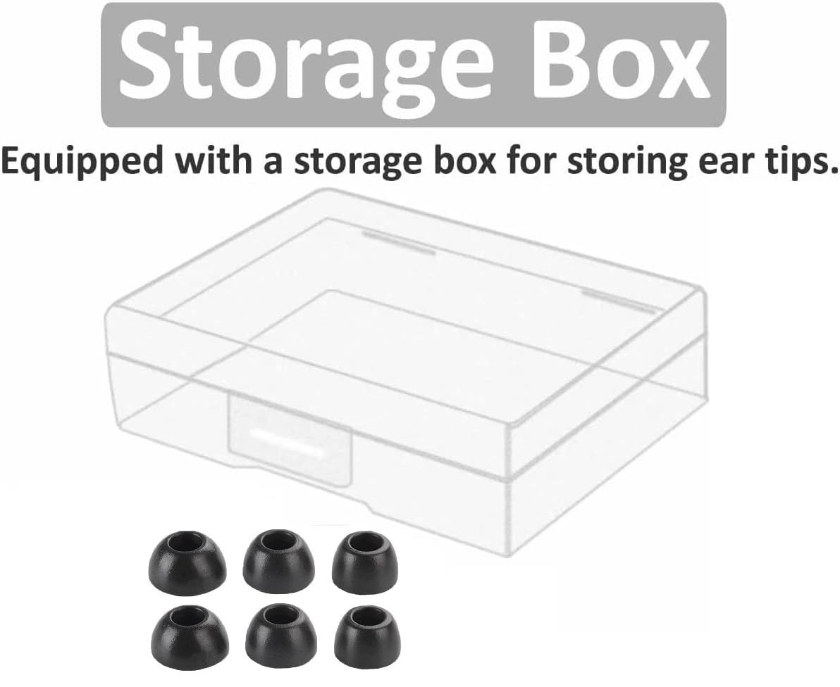 JNSA Memory Foam Ear Tips Noise Canceling Foam Tip Compatible with JBL Vibe 200TWS / Tune 130NC TWS/Free X/Live 300TWS,No Silicone Eartips Pain, Fit in Charging Case, 3 Pairs (S/M/L, Black) 214b3