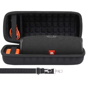 co2crea hard travel case replacement for jbl charge 4 / charge 5 waterproof bluetooth speaker (black case)