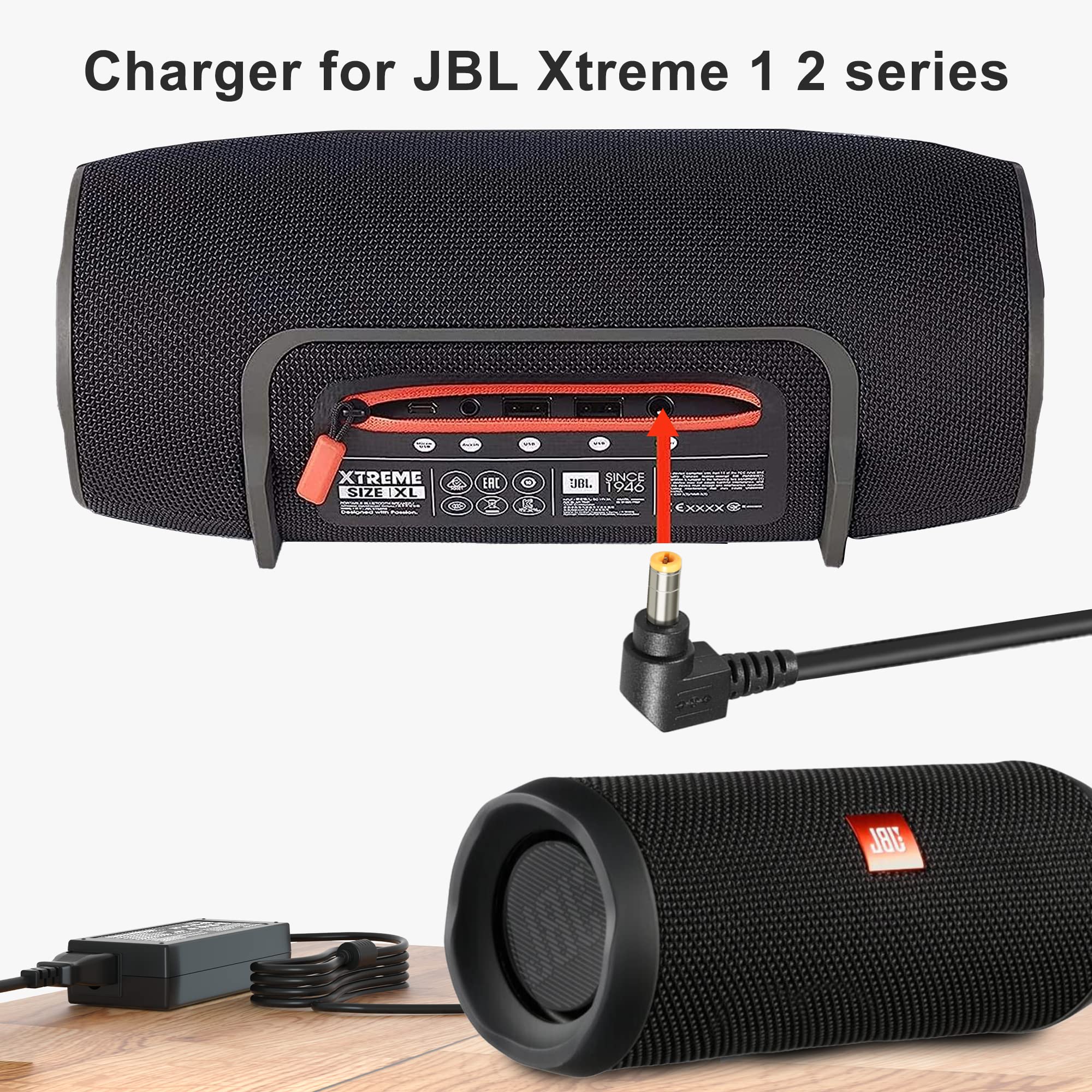 19V AC/DC for JBL Xtreme 2 Charger Compatible with JBL Boombox, Xtreme, Extreme Portable Wireless Bluetooth Waterproof Speaker JBL Speaker Adapter Charger Power Cord