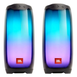 jbl pulse 4 wireless bluetooth ipx7 waterproof speaker pair bundle - black