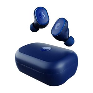 skullcandy grind in-ear wireless earbuds, 40 hr battery, skull-iq, alexa enabled, microphone, works with iphone android and bluetooth devices - dark blue/green