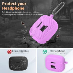 YIPINJIA for JBL Tune 230NC TWS Case Cover, Silicone Protective Portable Scratch Shock Resistant Cover ONLY Compatible with JBL 230NC Earbuds Charging Case with Carabiner(Lavender)