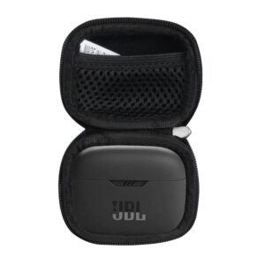 hermitshell hard travel case for jbl tune 230nc tws true wireless in-ear noise cancelling headphones (black)