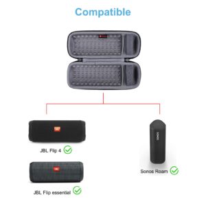 XANAD Case for JBL Flip 4/3 or Flip Essential 2/1 or Sonos Roam 2/1 Waterproof Portable Bluetooth Speaker Speaker Hard Storage Carrying Protective Bag Grey