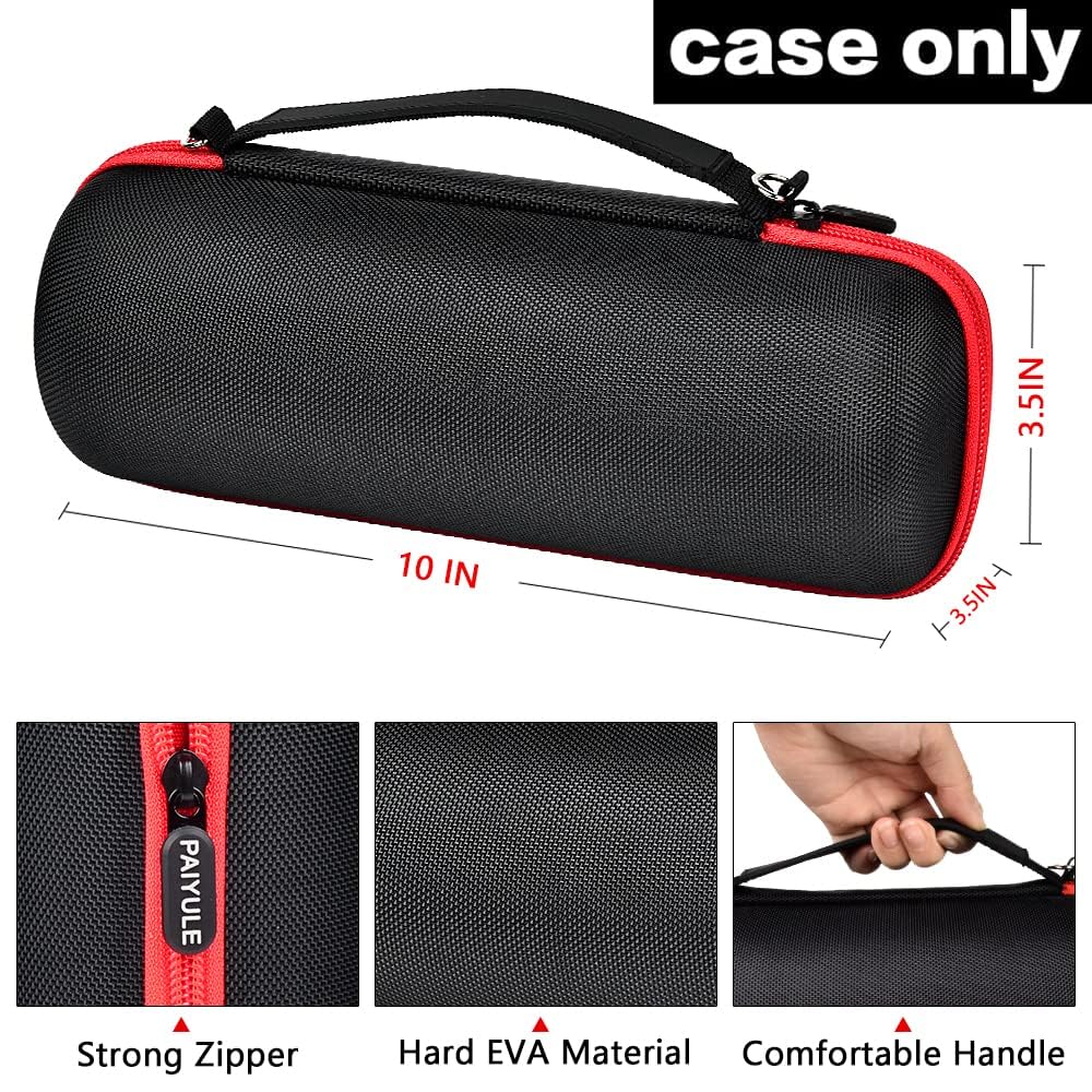 Case for JBL Flip 5/for Flip 6 Waterproof Portable Bluetooth Speaker, Travel Storage Accessories Bag Fits for JBL flip 4, USB Cable and Adapter Not Included - Black and Red