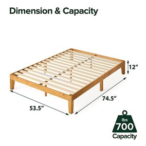 ZINUS Alexia Wood Platform Bed Frame / Solid Wood Foundation / No Box Spring Needed / Wood Slat Support / Easy Assembly, Rustic Pine, Full