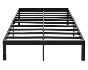 eavesince queen size bed frame 18 inch tall high max 1000 pound steel slats support heavy duty sturdy metal queen size platform no box spring needed easy assembly noise free black