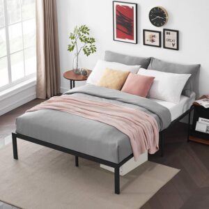 VECELO 14 Inch Metal Platform Bed Frame,Heavy Duty Steel Slat/Noise Free&No Box Spring Needed/Easy Assembly Mattress Foundation, Full Size