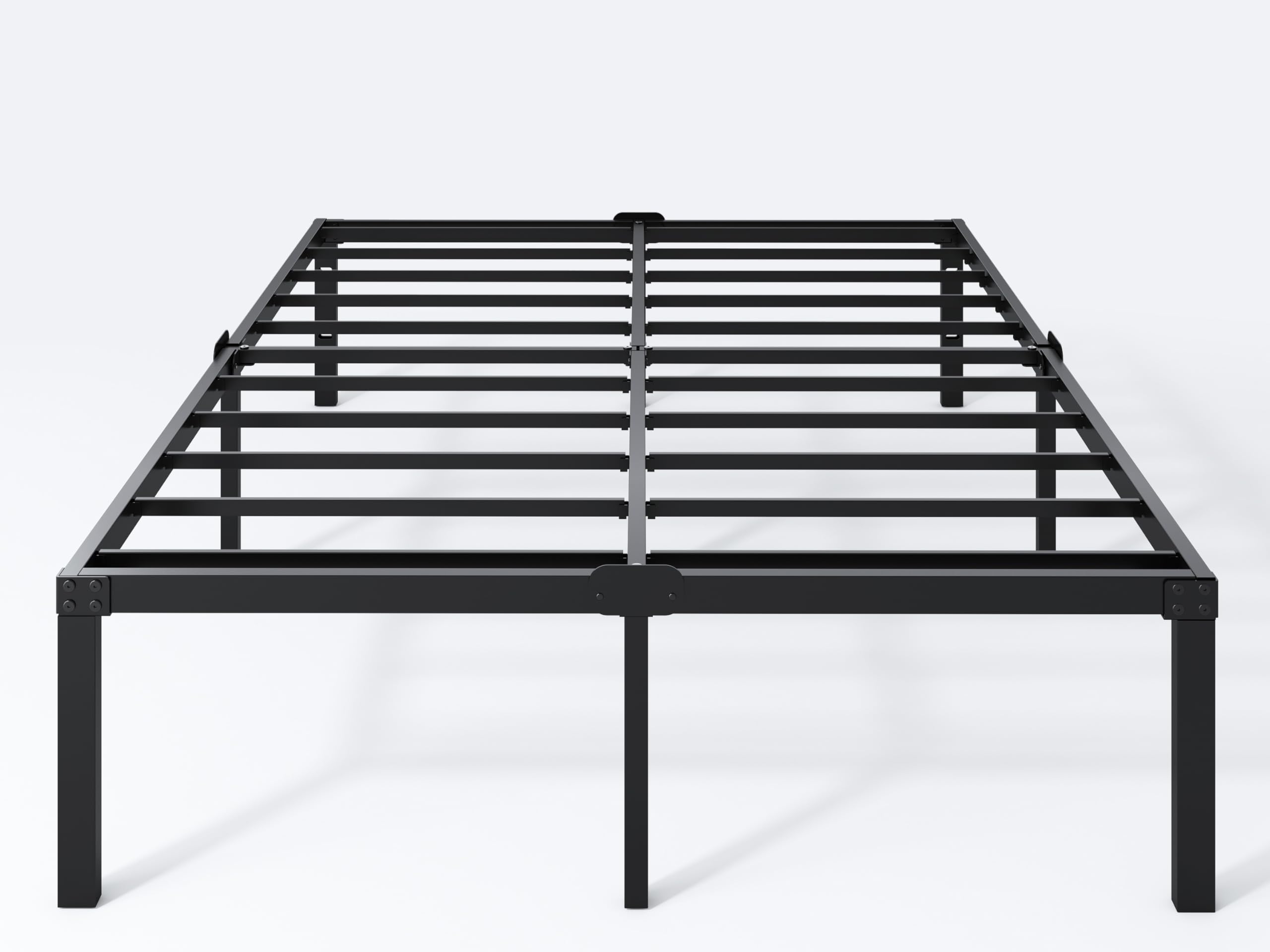 AROMUSTIME 16 Inch Standard Metal Platform Bed Frame / 3,000 lbs Heavy Duty Steel Slat Easy Assembly Mattress Foundation/Noise Free/Box Spring Replacement, Queen