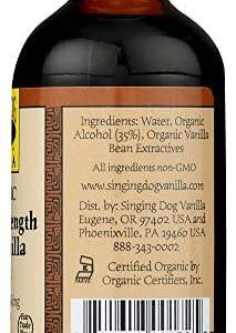 Singing Dog Organic Double Strength Pure Vanilla Extract, 4oz