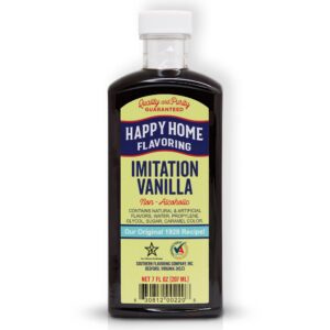 happy home imitation vanilla flavoring, non-alcoholic, certified kosher, 7 oz.