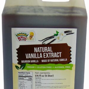 Pure vanilla extract without alcohol / Natural Vanilla Extract / Alcohol Free / Without Alcohol / Bourbon Vanilla / Vegan / Gluten Free / 176 fl oz / 5 Litres / Halal