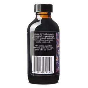 Organic Natural Vanilla Extract (4oz) - Bourbon, Madagascar, Kosher, non-GMO, sugar free, gluten free, and additive free