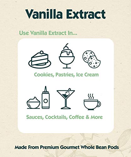 16 oz Pure Vanilla Extract - 100% Real Vanilla Extract - Made from Grade B Vanilla Beans - For Cooking, Drinks & Desserts - 100% Vegan, Sugar Free & Kosher - Non-GMO & Gluten-Free - Native Vanilla