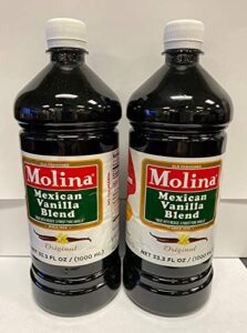 molina mexican vanilla blend by molina vainilla, 33.3 oz / 1000 ml (vanillin extract) by molina vanilla 33.3 fl oz (pack of 2)