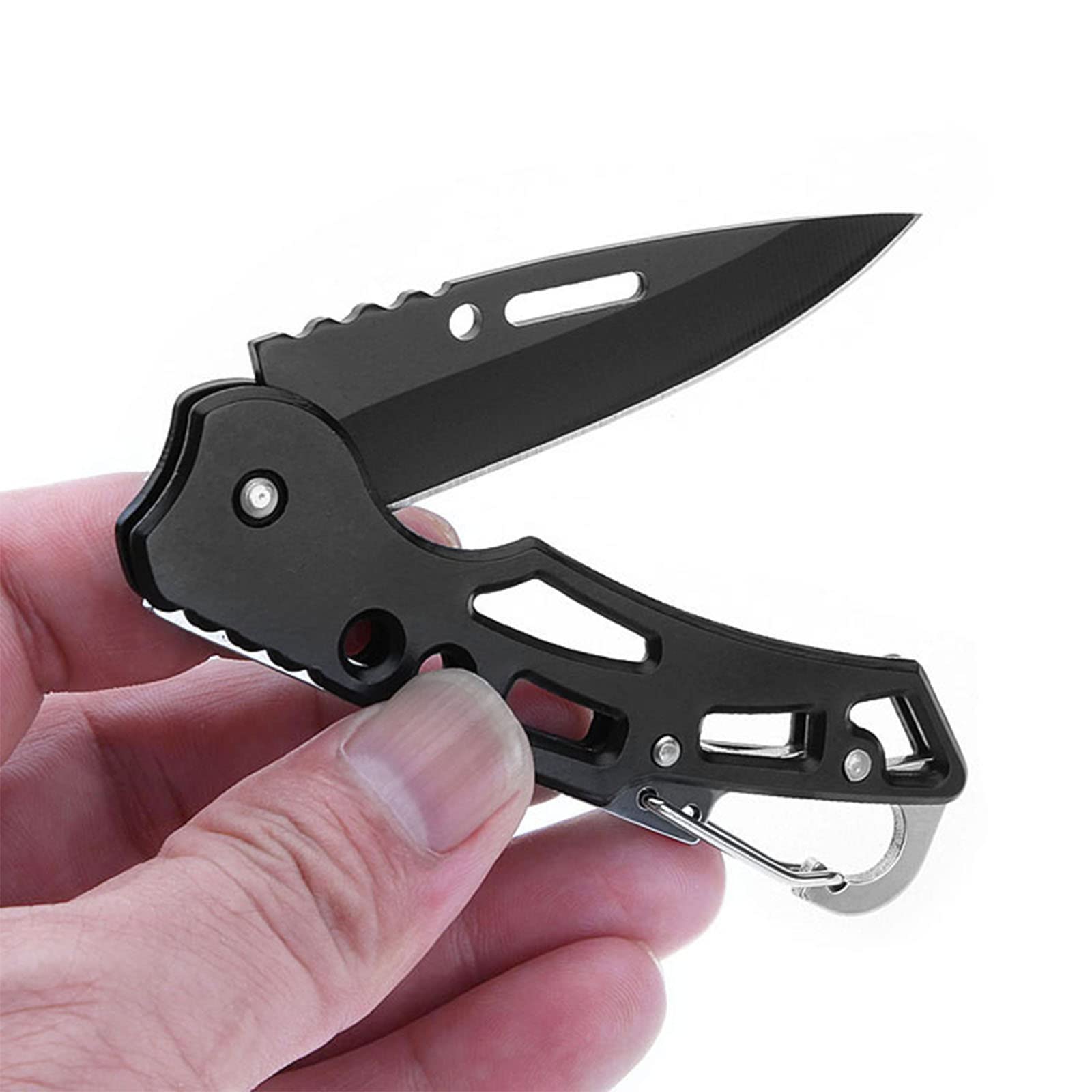 Pocket Folding Knife Tactical Knife Small Stainless Steel Blade 2.5 Inches Long Black Gift for Men and Women (6pack)