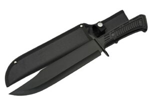 szco supplies 15" outdoor survival black tech bowie blade knife