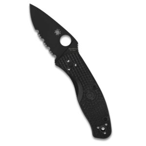 spyderco persistence lightweight knife with 2.77" black steel blade and durable black frn handle - combinationedge - c136psbbk