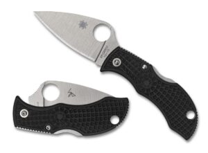 spyderco knives manbug lightweight mbklfp black frn vg-10 stainless pocket knife