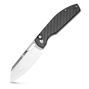 cjrb cutlery pocket knife ekko(1929) folding knife for men ar-rpm9 steel blade and black carbon fiber handle for work outdoor hinking camping