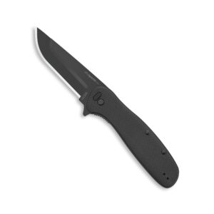 outdoor edge razor vx2 | replaceable blade assisted edc flipper folding pocket knife | 3" blade, black g-10 stainless steel handle, reversible pocket clip | outdoor, camping, survival, utility