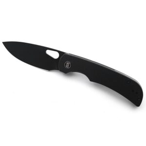 Miguron Knives M Moyarl Folding Knife,3.25" Black PVD 14c28n Steel Blade Black G10 Handle With Titanium Pocket Clip,Camping Hiking Pocket Knife MGR-806BK