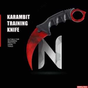 TOPOINT 2 Pack Karambit Knife No Cutting Edge Knife Without Cutting Edge with Sheath for Beginner (Black-Red)