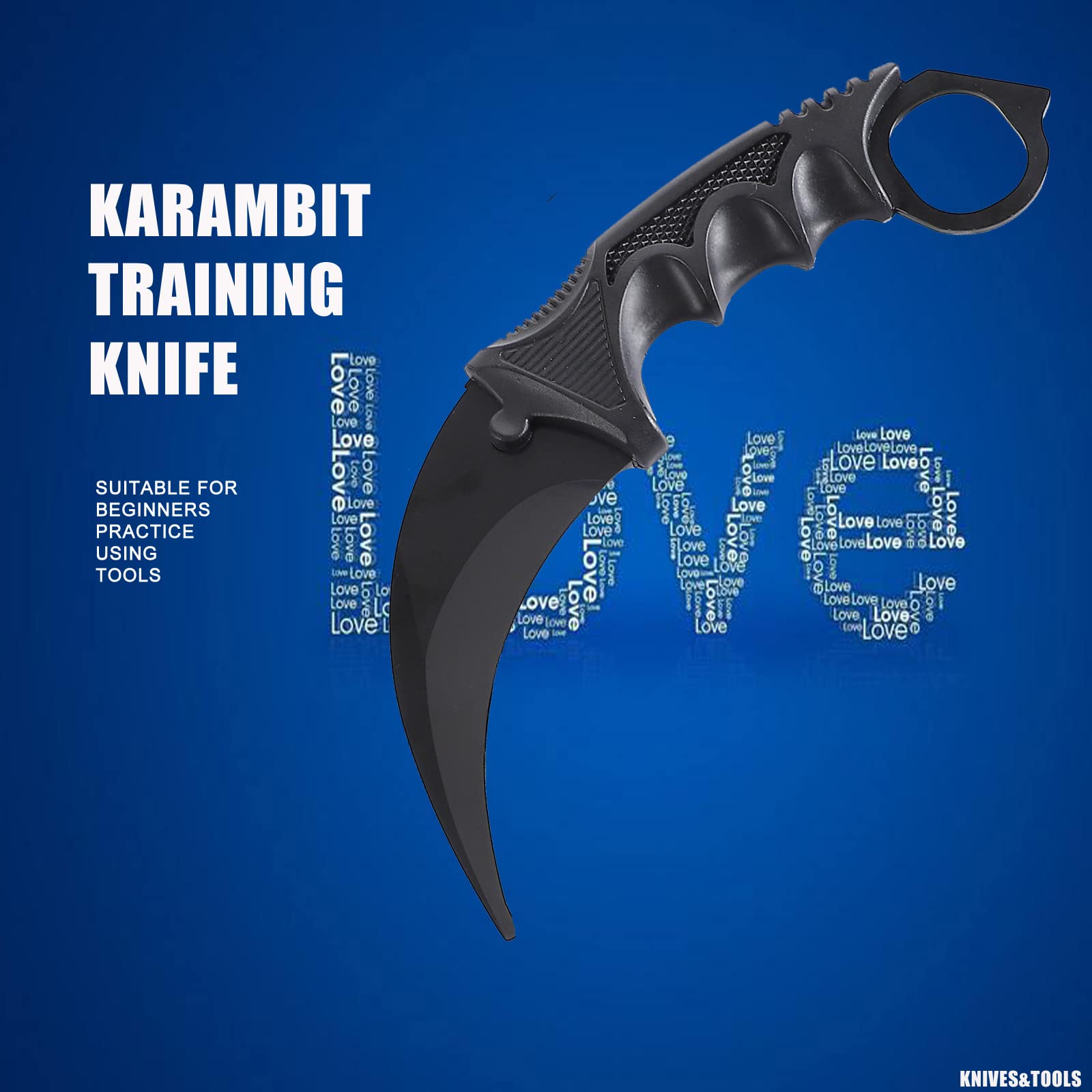 TOPOINT 2 Pack Karambit Knife No Cutting Edge Knife Without Cutting Edge with Sheath for Beginner (Black-Red)