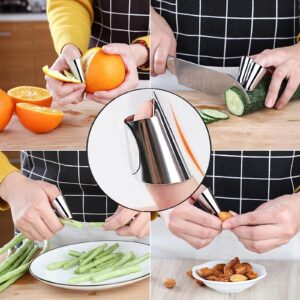 DAIRYCOF 8 Pcs Kitchen Finger Guards Chopping Onion holder Slicer,Adjustable Finger Nail Protector,Safe Knife Cutting Shield,finger guards for cutting Kitchen Tool to Slice Lemon Vegetables Fruit Meat