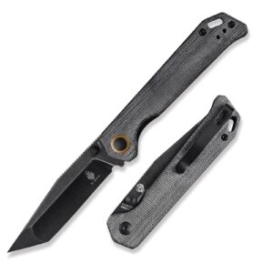 kizer begleiter 2 folding knife black micarta handle edc knife 3.43 inches 154cm steel pocket knives v4458.2tc1