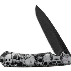 Case xx Knives 2023 Shot Show Kinzua Frame Lock 64645 Skulls Black Aluminum S35VN Pocket Knife