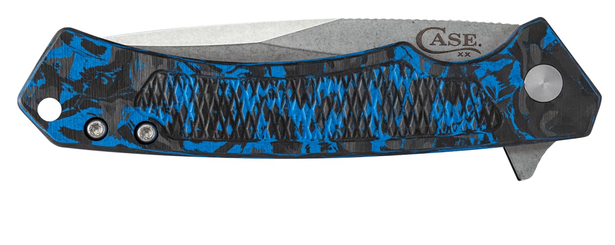 Case xx Knives Marilla Frame Lock 25895 Blue Carbon Fiber and S35VN Stainless Pocket Knife