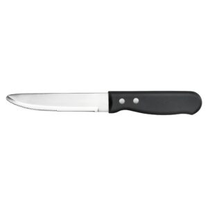 new star foodservice 539014 10-inch steak knife, 5-inch rounded serrated blade with plastic handle, jumbo, set of 12