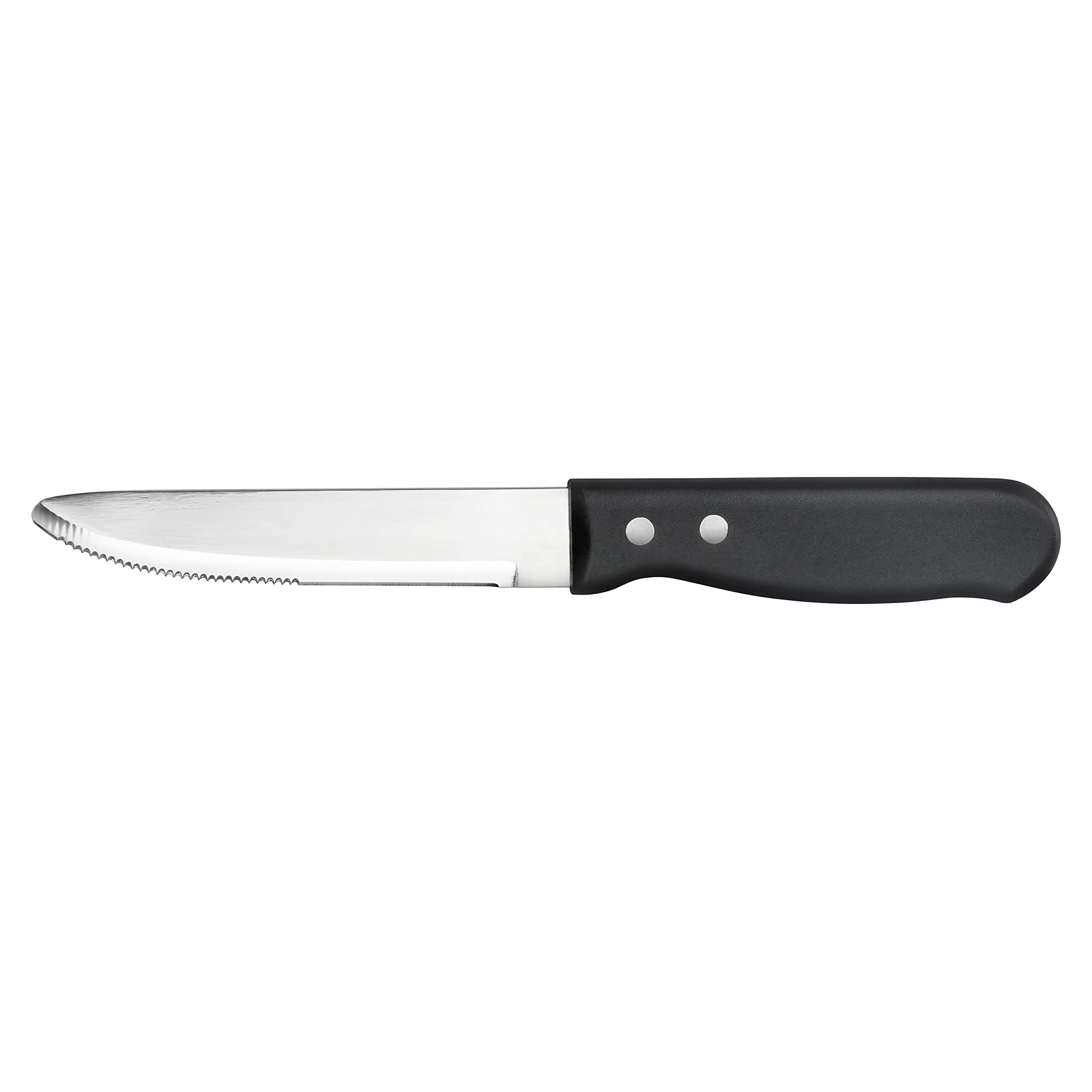 New Star Foodservice 539014 10-Inch Steak Knife, 5-Inch Rounded Serrated Blade with Plastic Handle, Jumbo, Set of 12