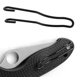 AYLIFU 2 Pcs black Portable wire pocket clip Stainless steel pocket knife holder Portable durable DIY waist strengthening tool