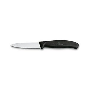 Victorinox, Blac 3.25 Inch Swiss Classic Knife with Serrated Edge, Spear Point, Black, 3.25" Paring (Pack of 2)