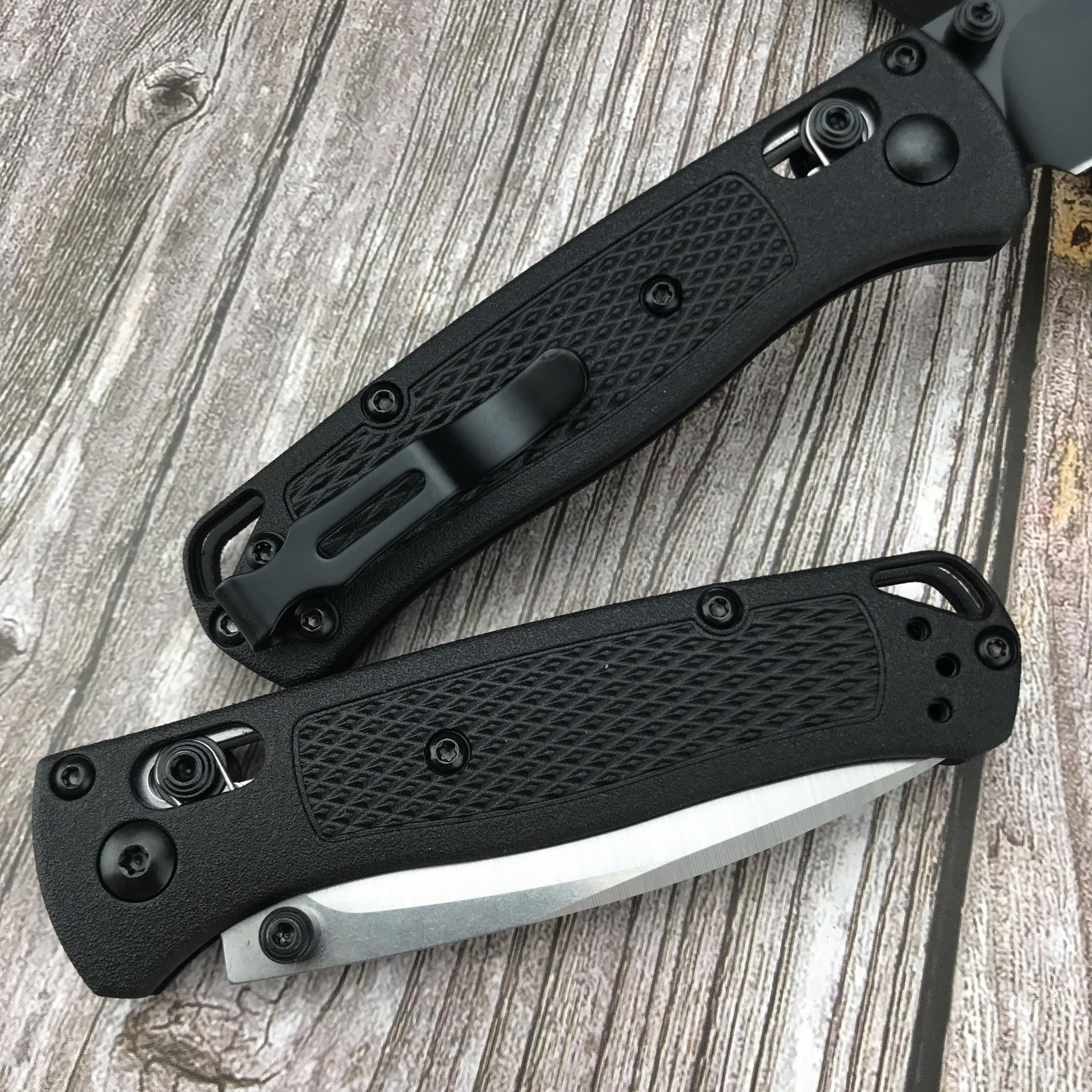 EDC Mini Black Lightweight Folding Pocket Knife Manual Thumb Studs Open Plain Edge Coated Fiberglass Handle (White bLade)