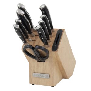 sabatier forged triple rivet knife block set, 16-piece, black